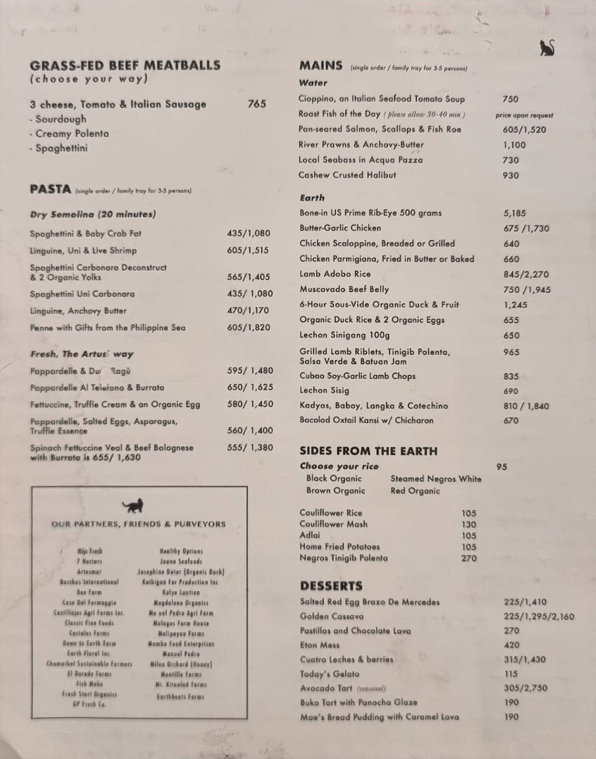 Menu at Grace Park Dining - One Rockwell restaurant, Makati, Rockwell Dr