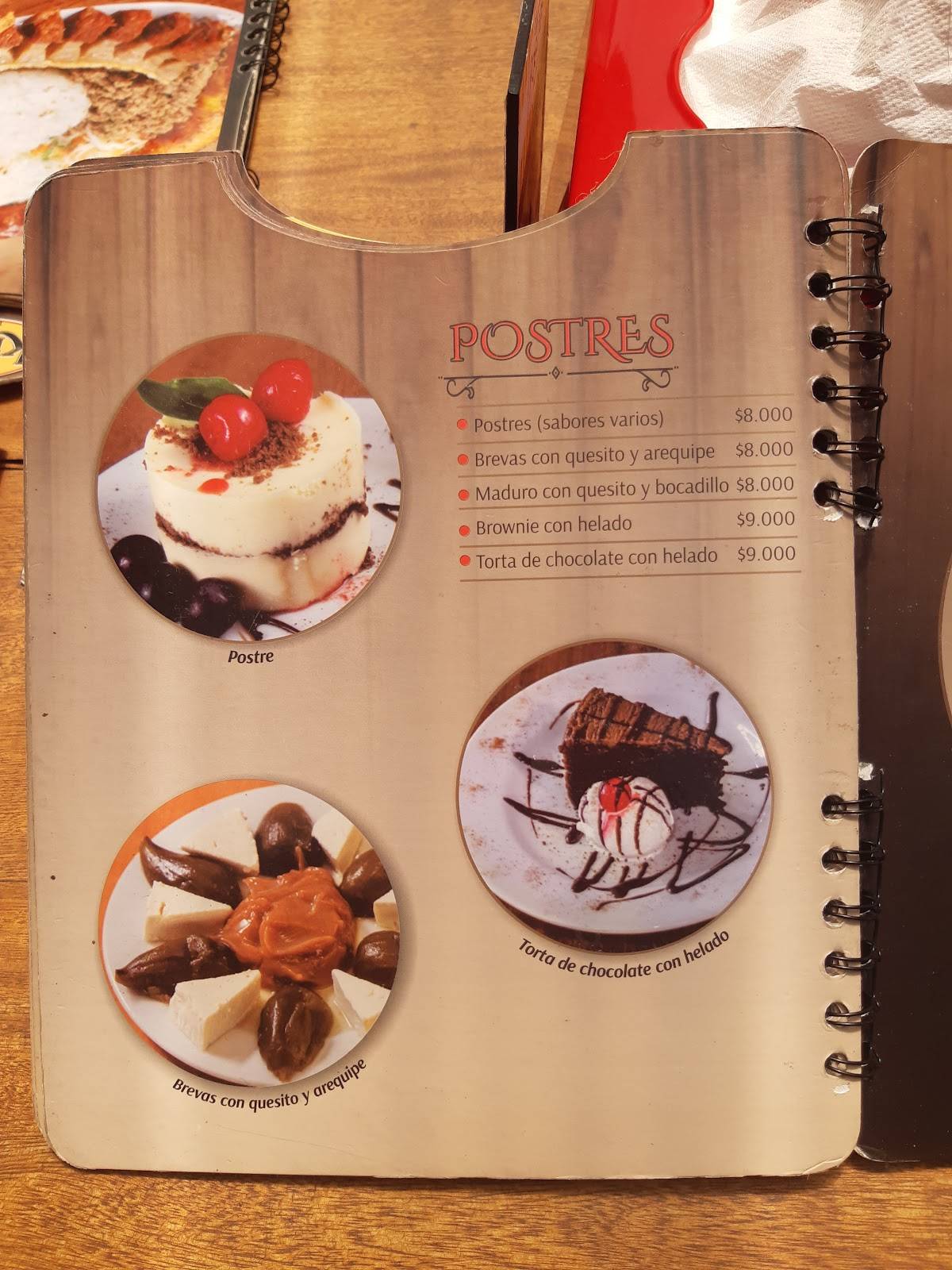 Menu at Los Kioskos restaurant, Guarne, Autopista Medellín-Bogotá #Km 27