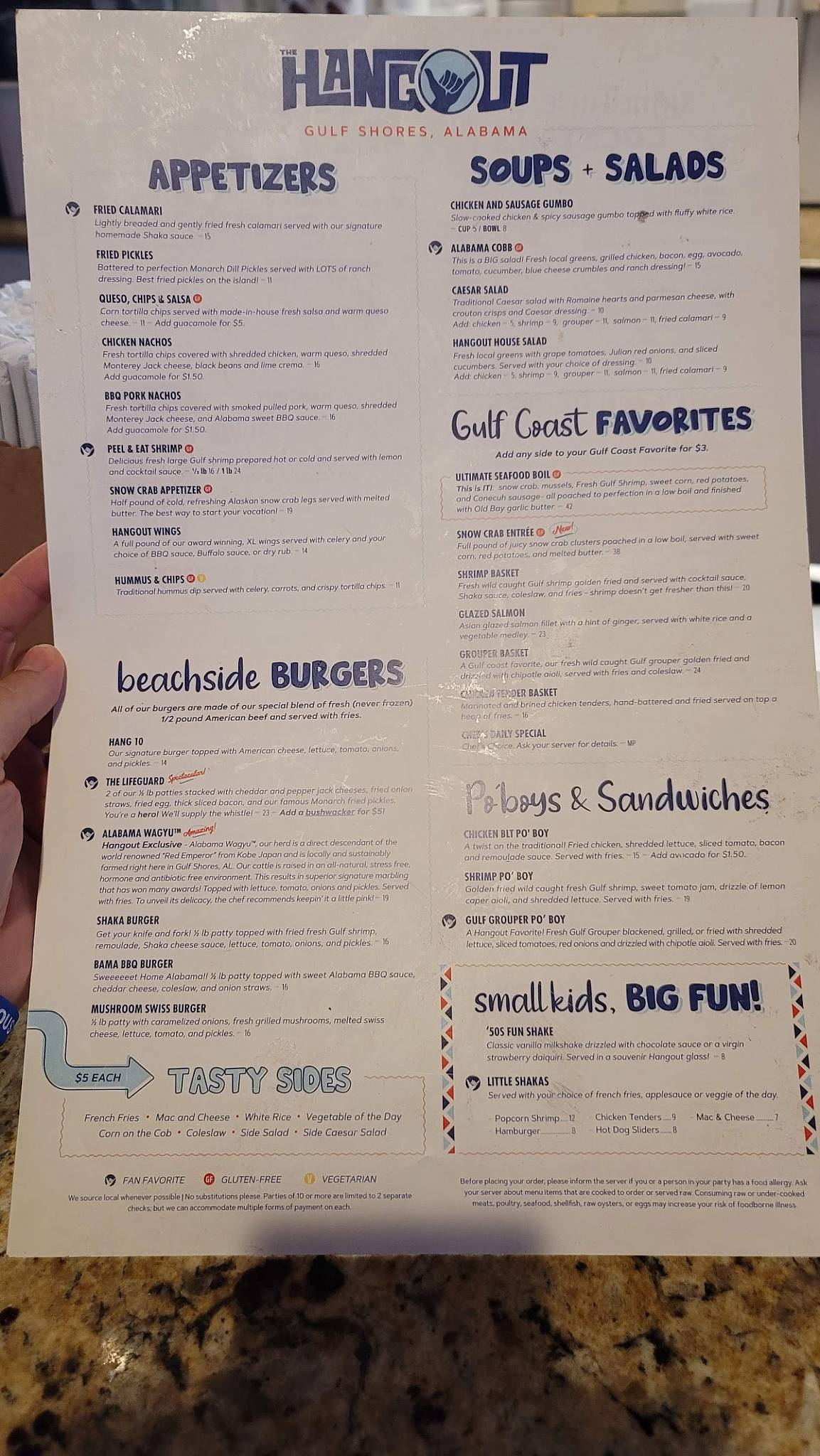Menu at The Hangout Gulf Shores pub & bar, Gulf Shores, 101 E Beach Blvd