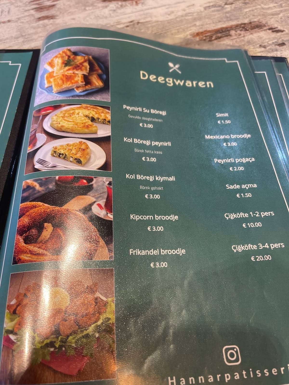 Menu at Hannar Restaurant & Cafe, Venlo