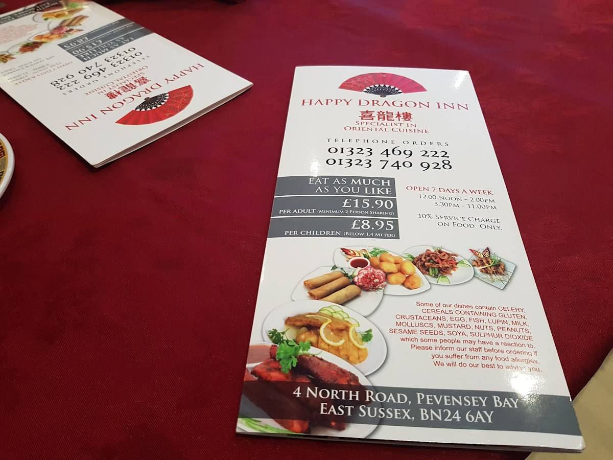 Menu at Happy Dragon Inn restaurant, Pevensey, 4 North Rd