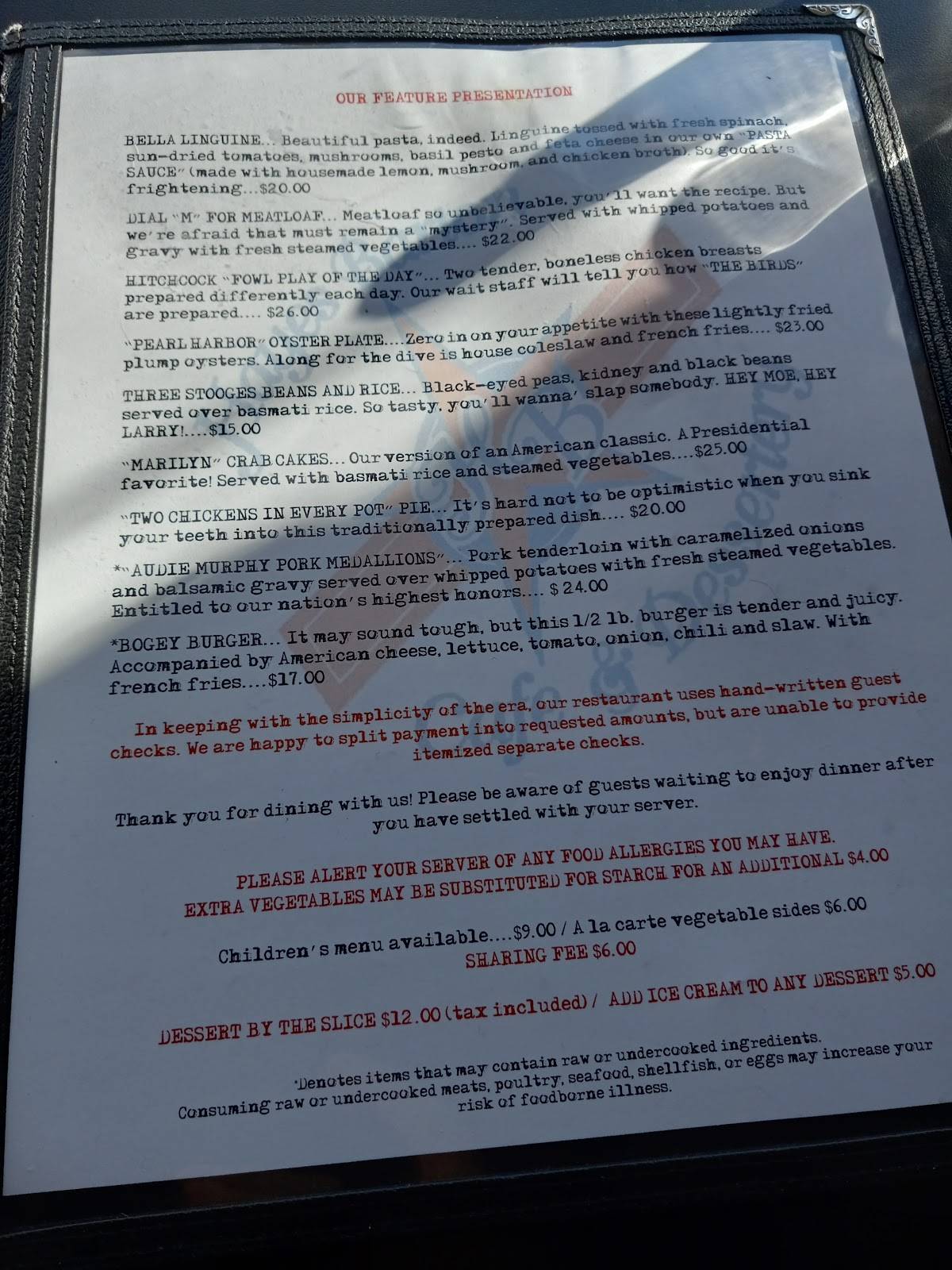 Menu at Hayes Barton Cafe & Dessertery, Raleigh