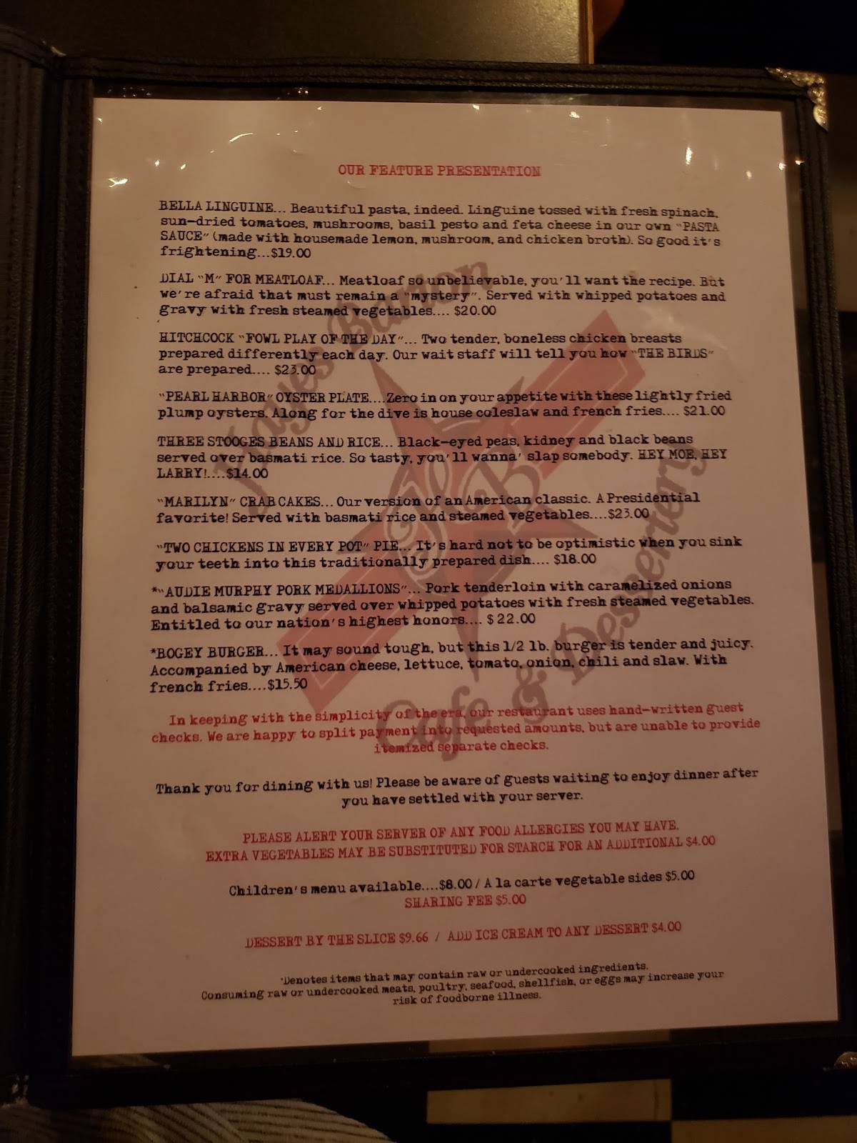 Menu at Hayes Barton Cafe & Dessertery, Raleigh
