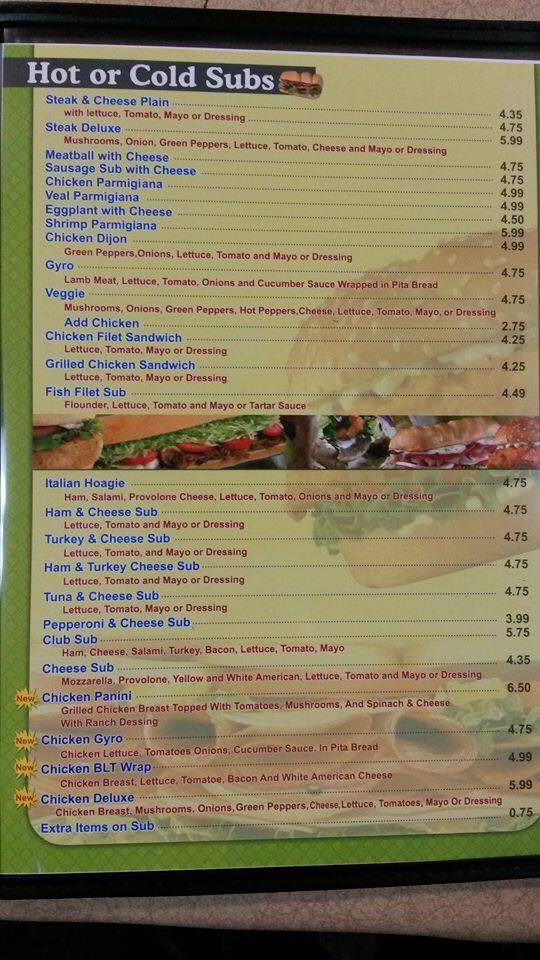 Menu at Hema's Italian Restaurant, Rocky Mount