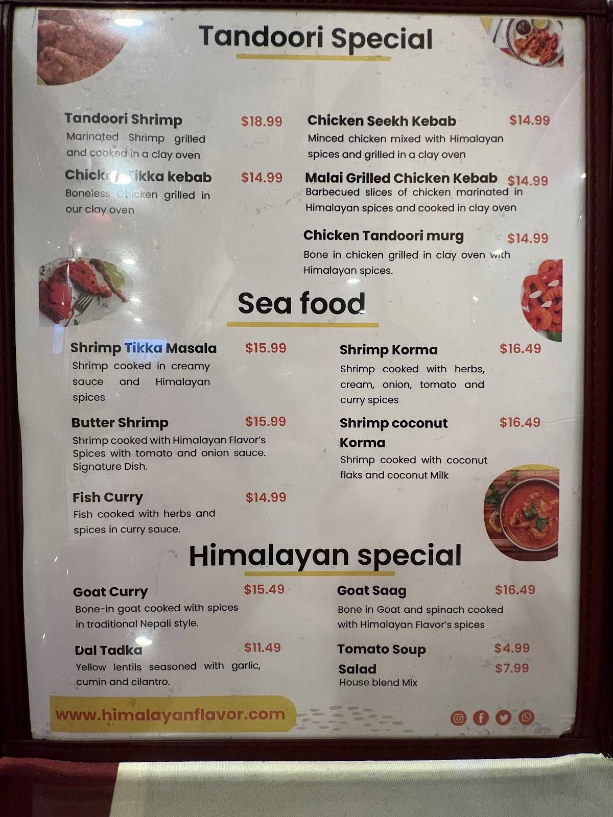 Menu at Himalayan Flavor-Pocatello restaurant, Pocatello