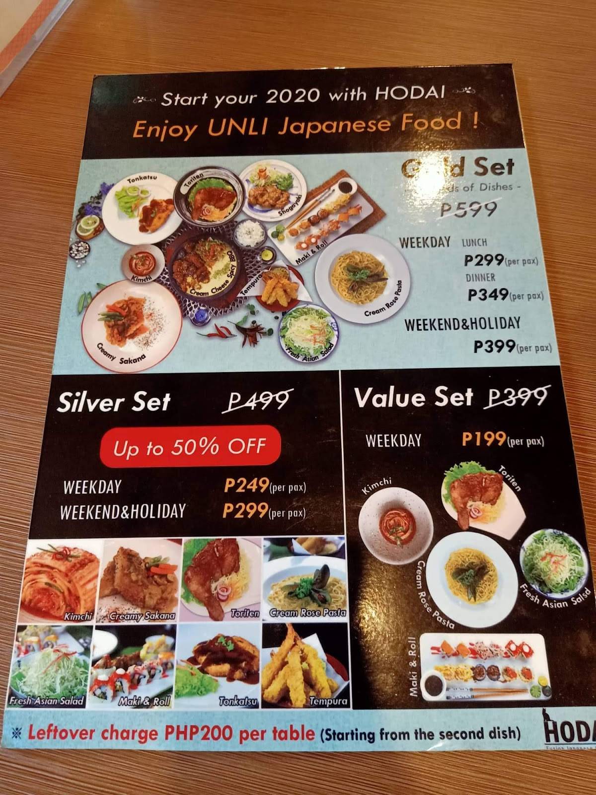 Menu at HODAI Korean BBQ & SEAFOOD Grill, Quezon City