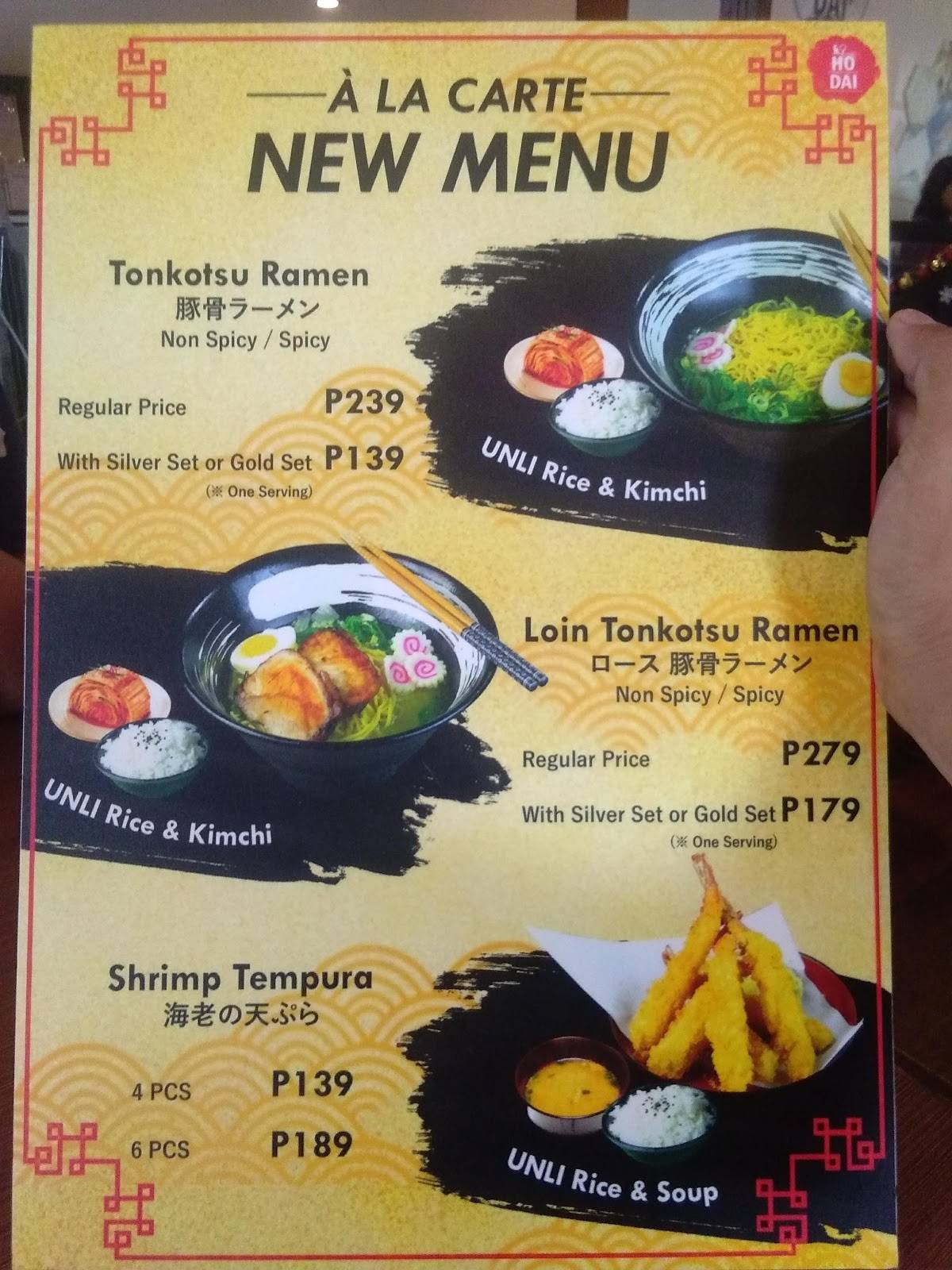 Menu at HODAI Korean BBQ & SEAFOOD Grill, Quezon City