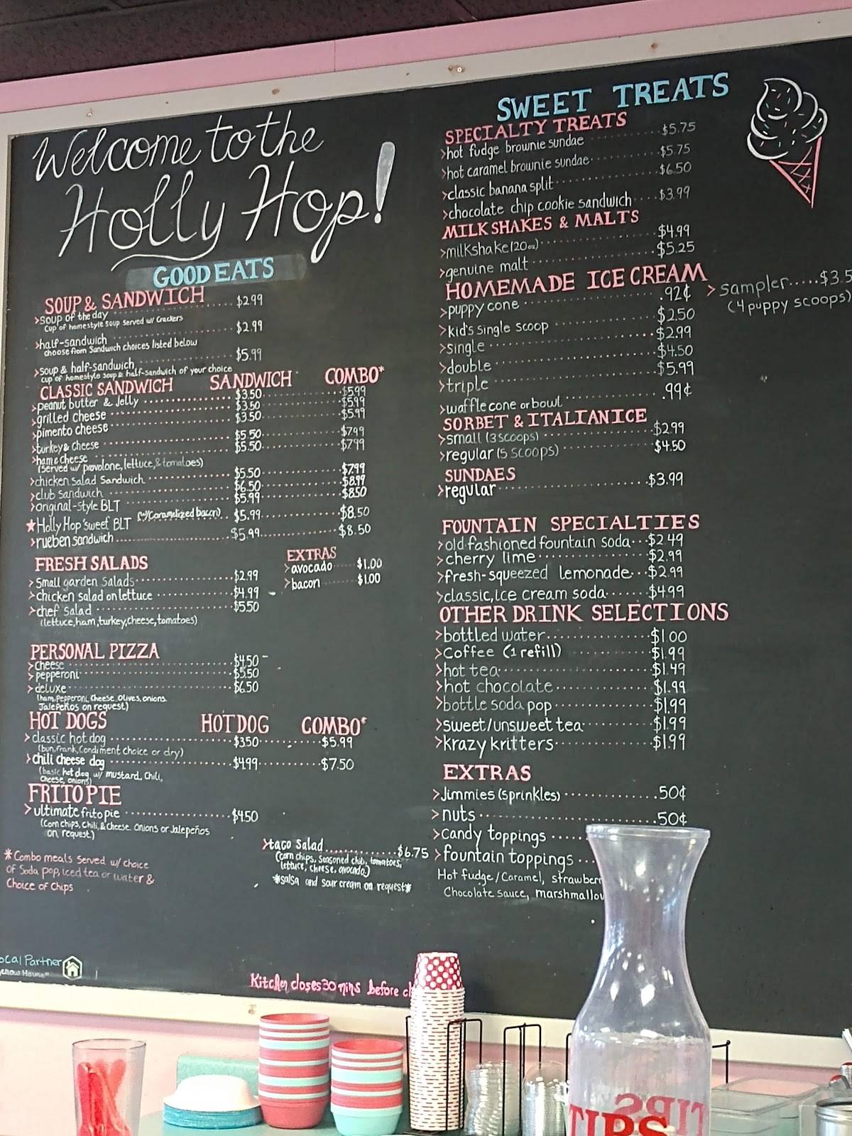 Menu at Holly Hop Ice Cream Shoppe pizzeria, Lubbock