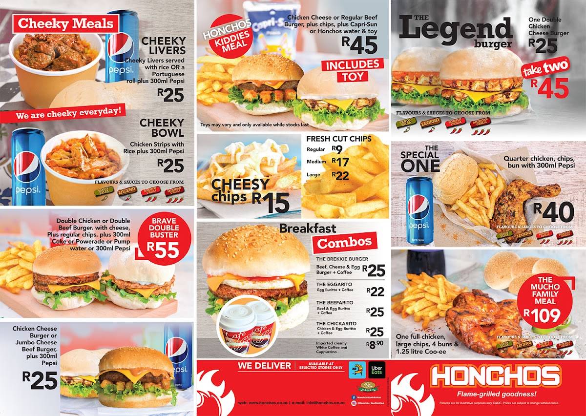 Menu at Honchos Greytown restaurant, Greytown