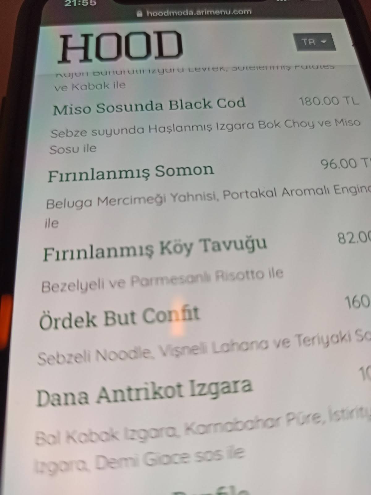 Menu at Hood, Istanbul, DoubleTree by Hilton Istanbul Moda