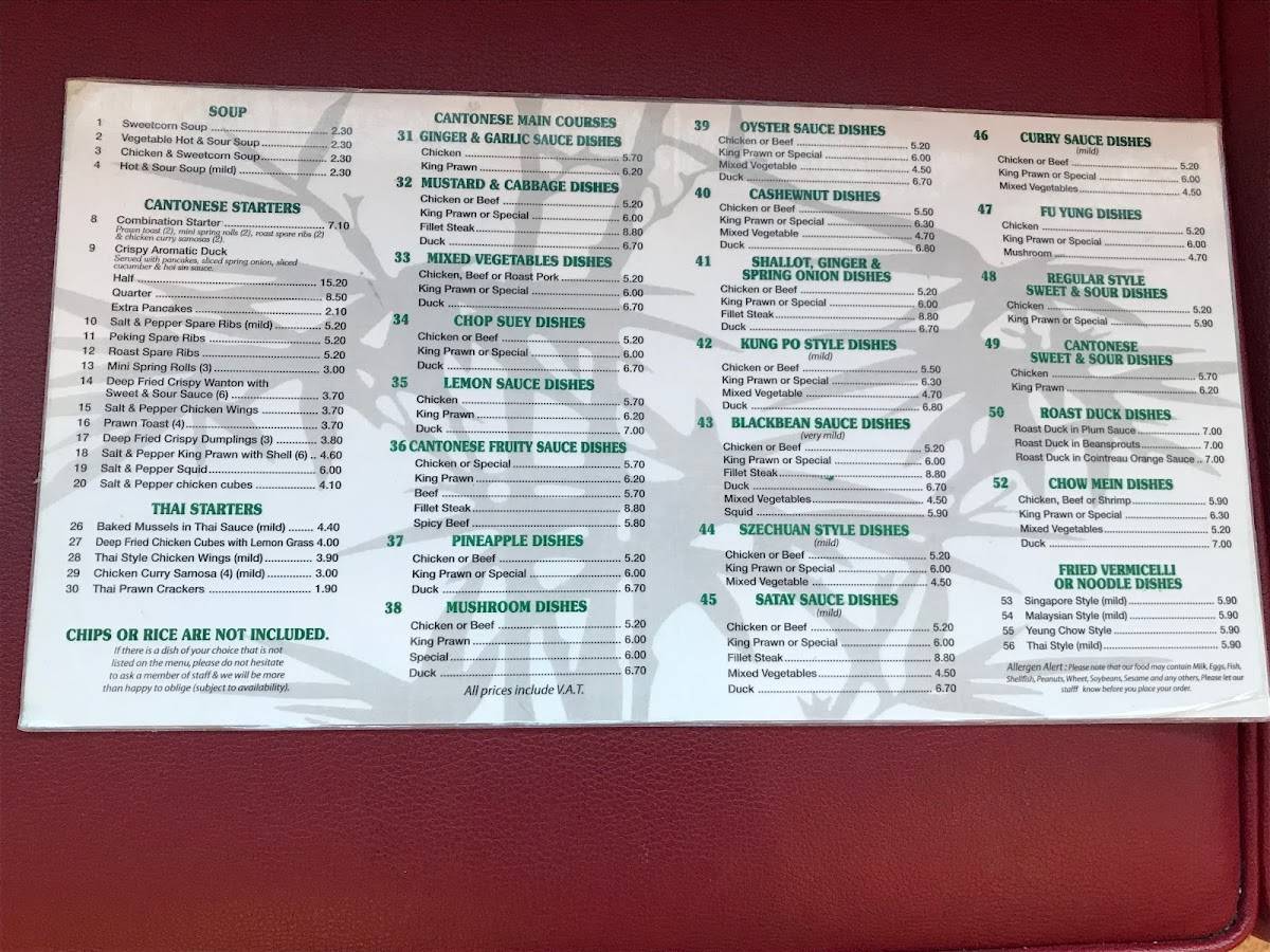 Menu at Hong Kong Super Cook fast food, Leeds, 128 Long Row