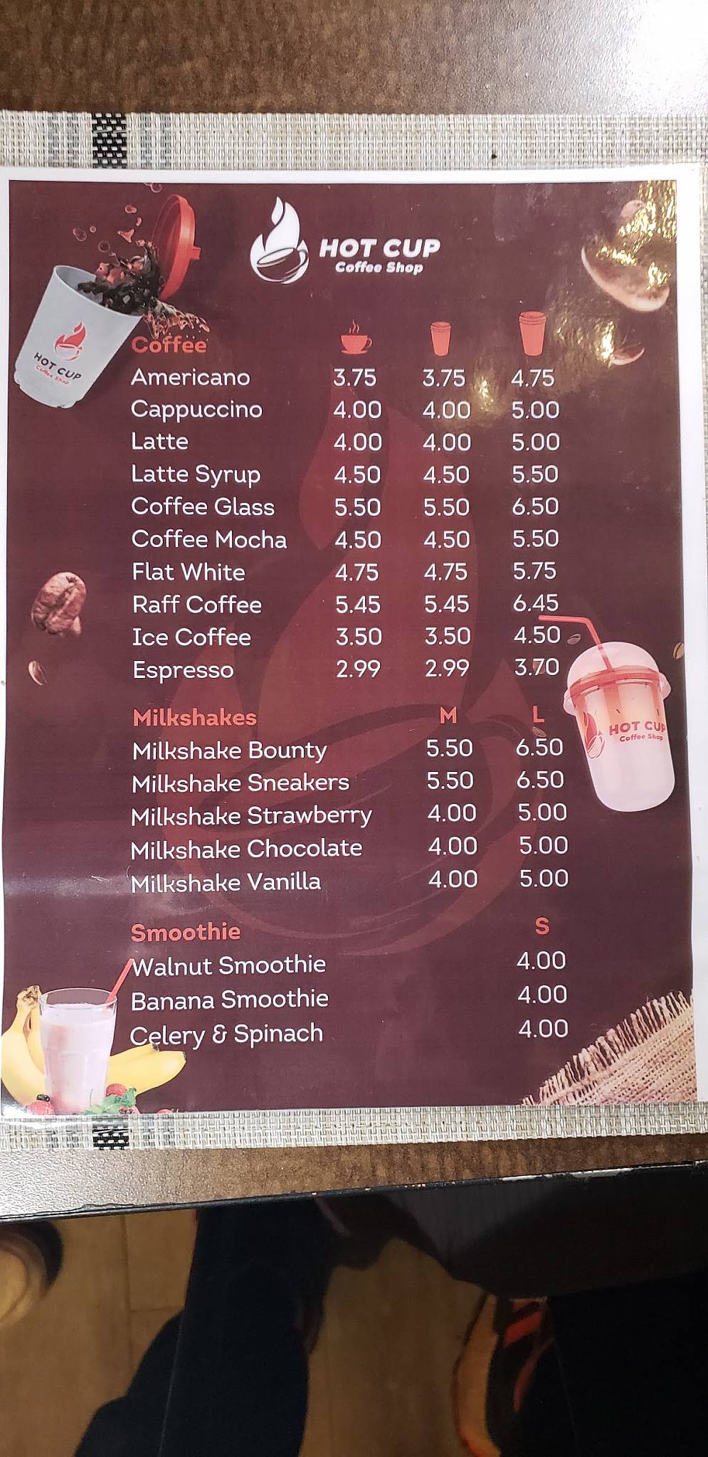 Menu at Hot Cup: Halal, Sushi, & Steak restaurant, Philadelphia