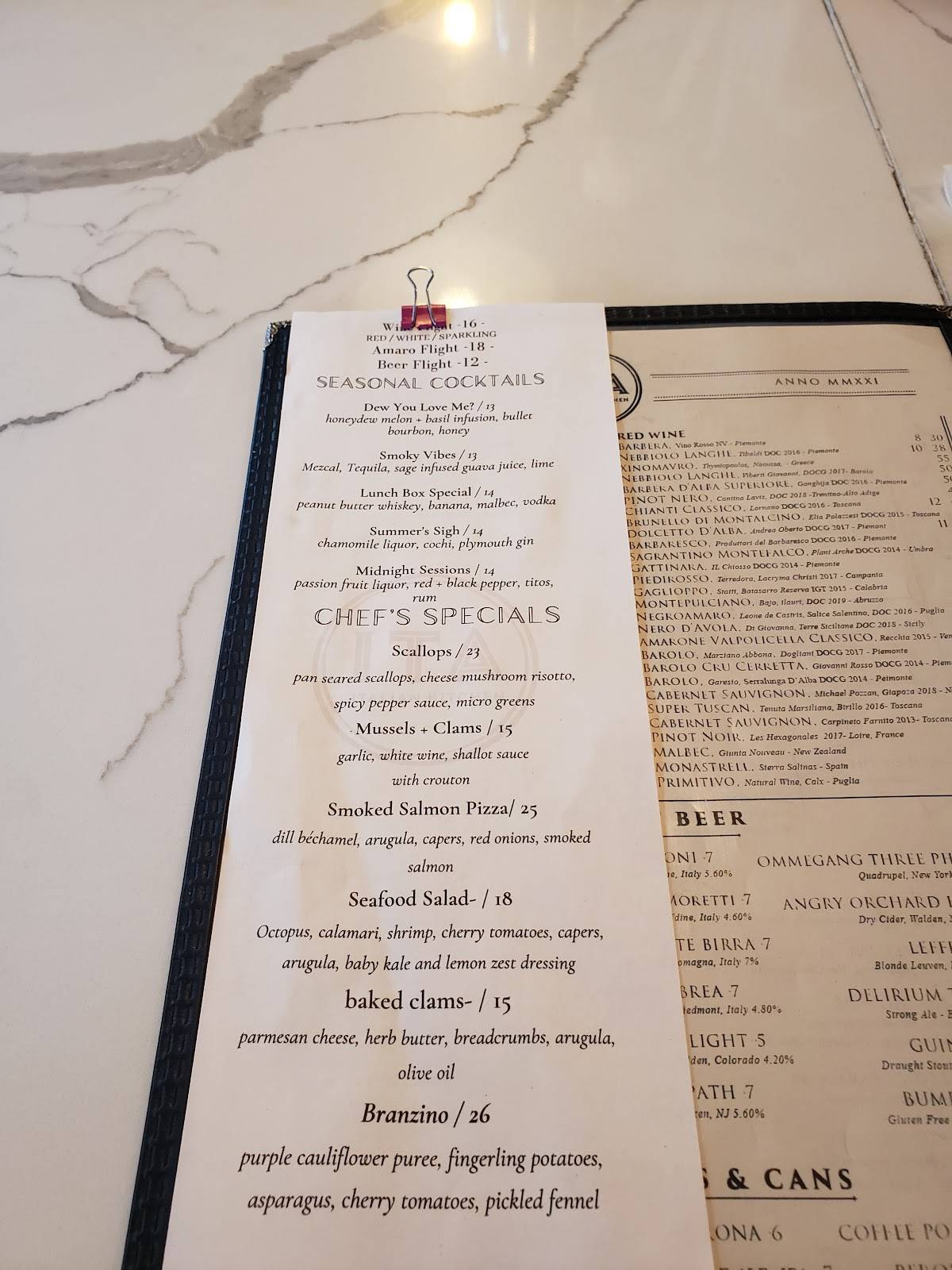 Menu at ITA Italian Kitchen pub & bar, Jersey City