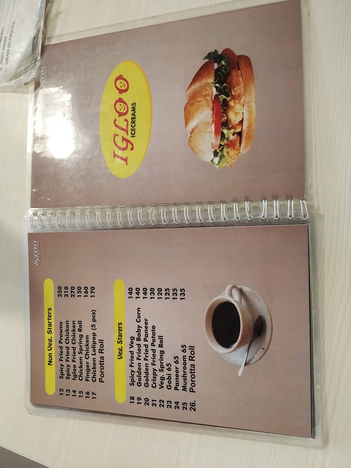Menu at Igloo Ice Cream Parlour, Kannur