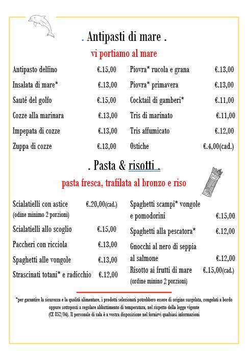 Menu da Il Delfino Barlassina, Barlassina, Via Giuseppe Verdi