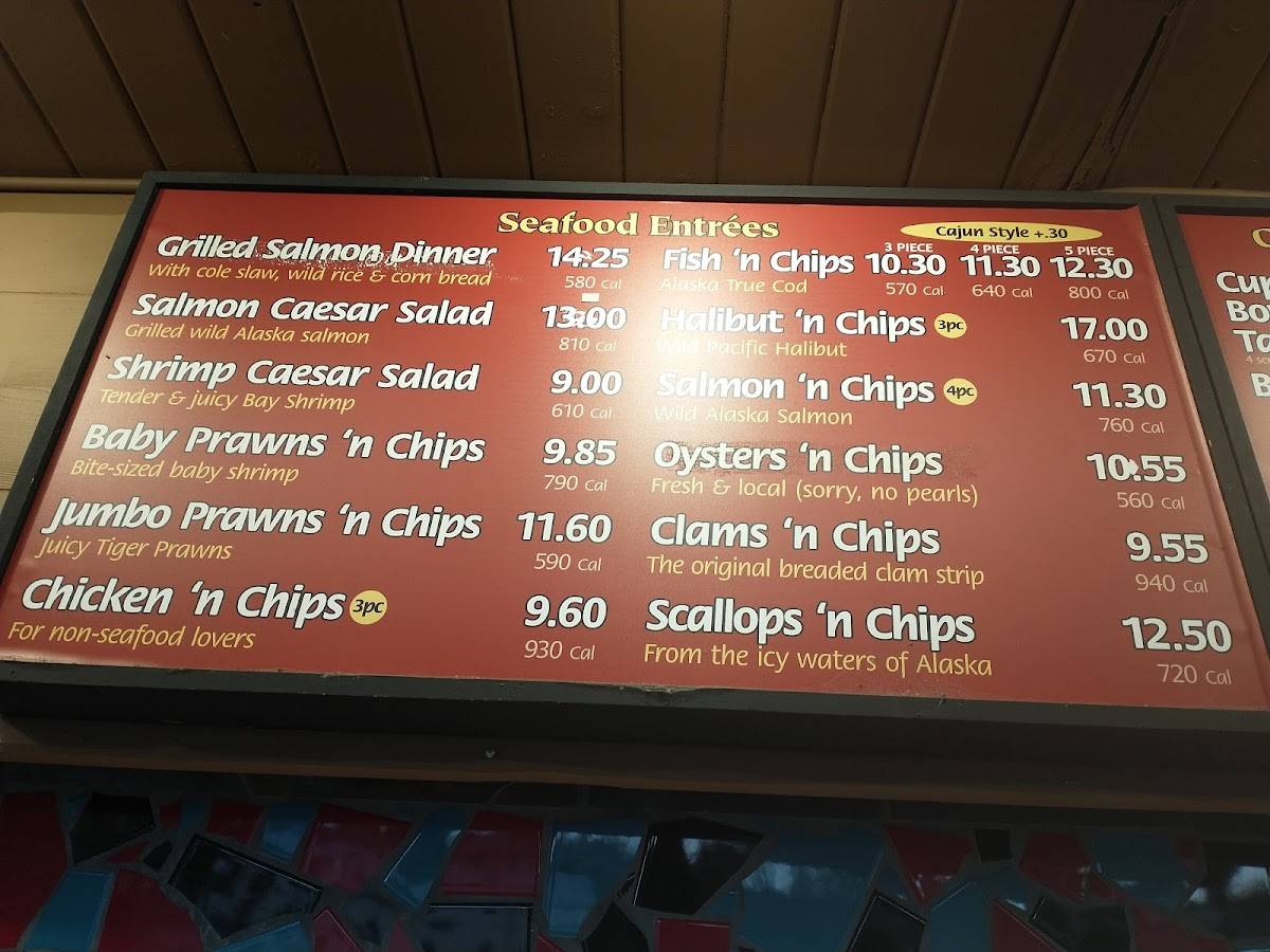 Menu at Ivar's Salmon House restaurant, Seattle