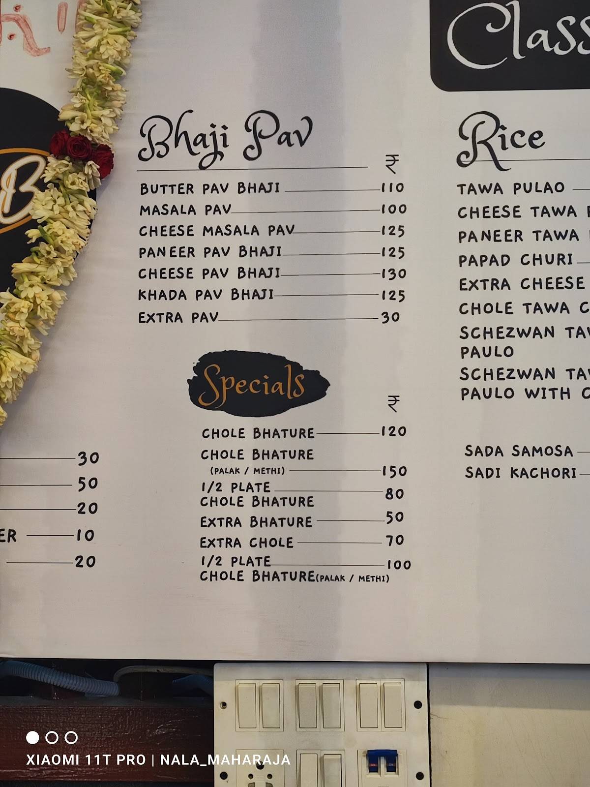 Menu at JCB Just Chole Bhature 7th block Jayanagar, Bengaluru