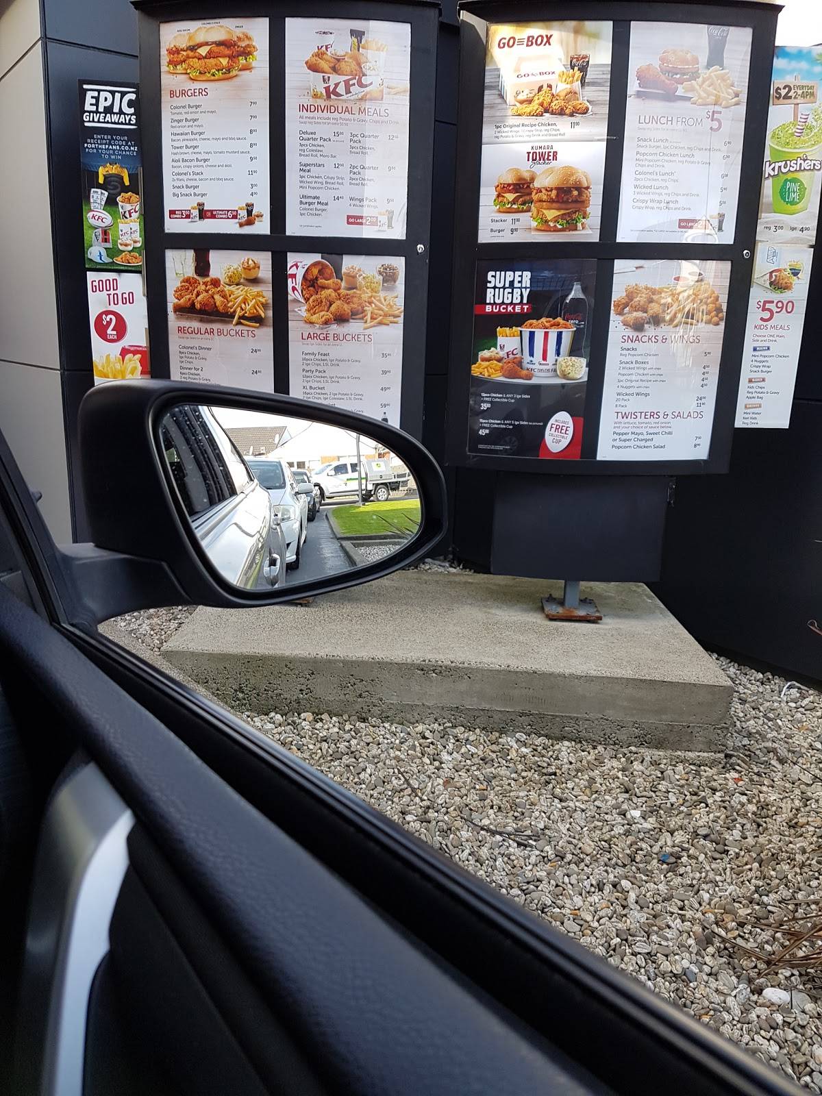 Menu at KFC Dunedin South restaurant, Dunedin, 521 Andersons Bay Rd