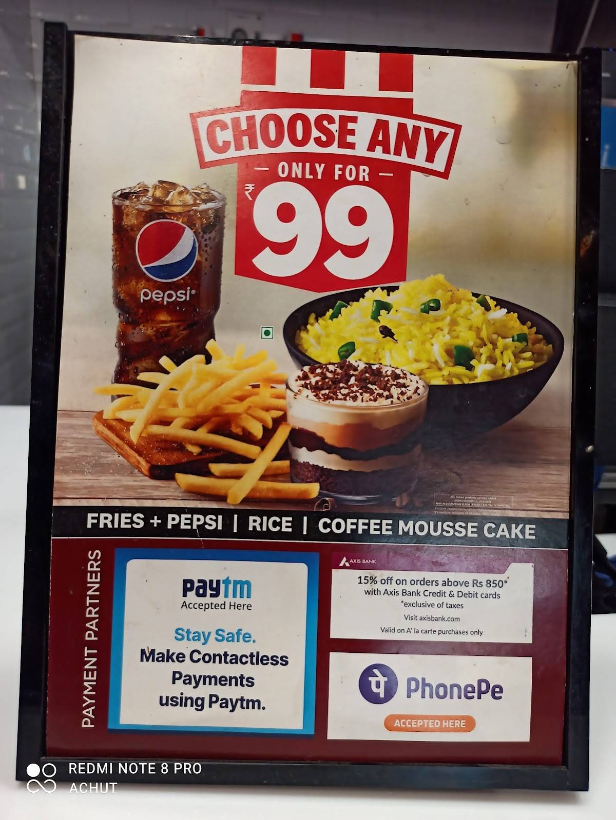 Menu at KFC Beltola, Guwahati, 357