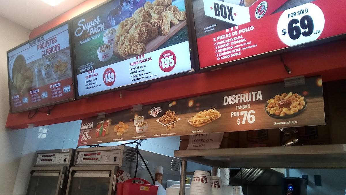 Carta del restaurante KFC WALMART, Cancún