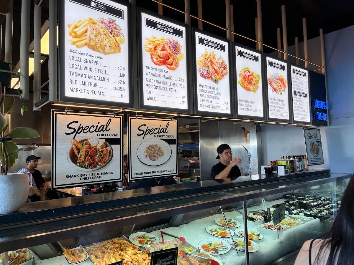 Menu at Kailis Fishmarket Cafe, Fremantle