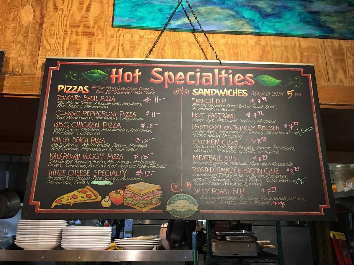 Menu at Kalapawai Cafe & Deli, Kailua