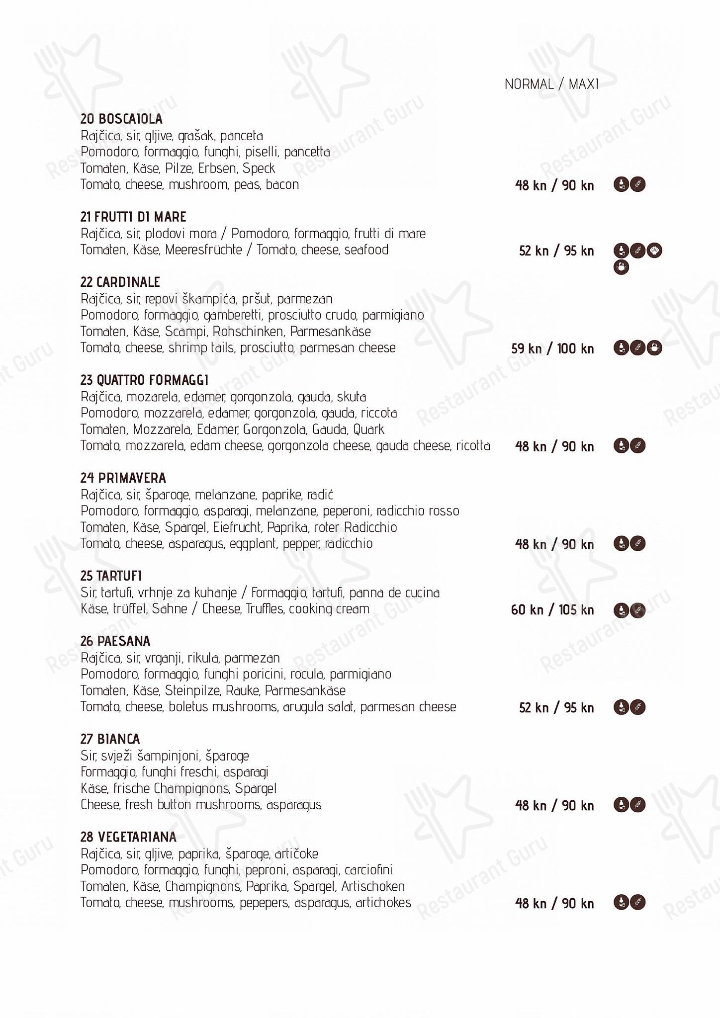 Menu at Restaurant Melon, Petrovija