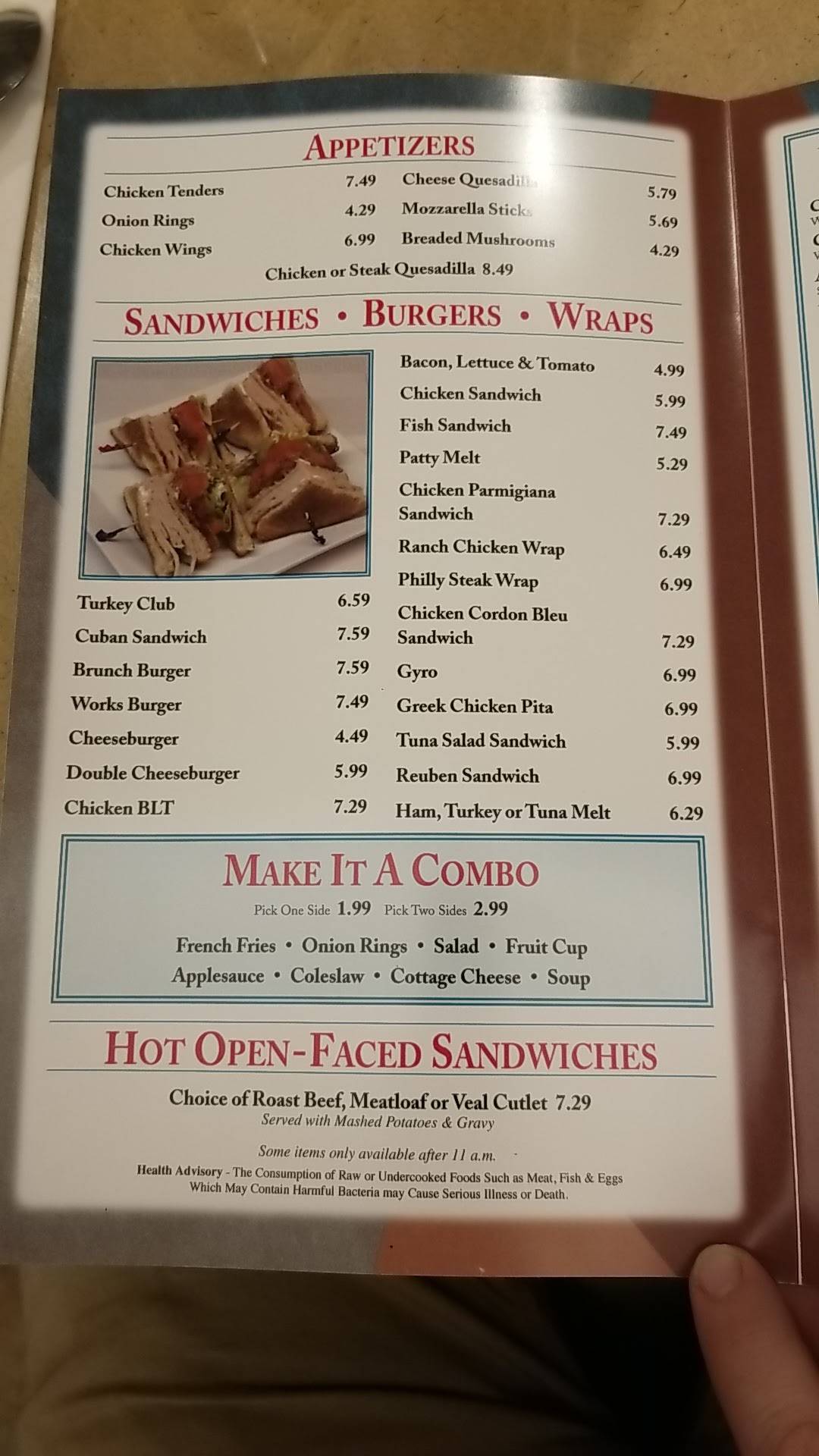 Menu at Pickett's Place on the Ridge restaurant, North Ridgeville