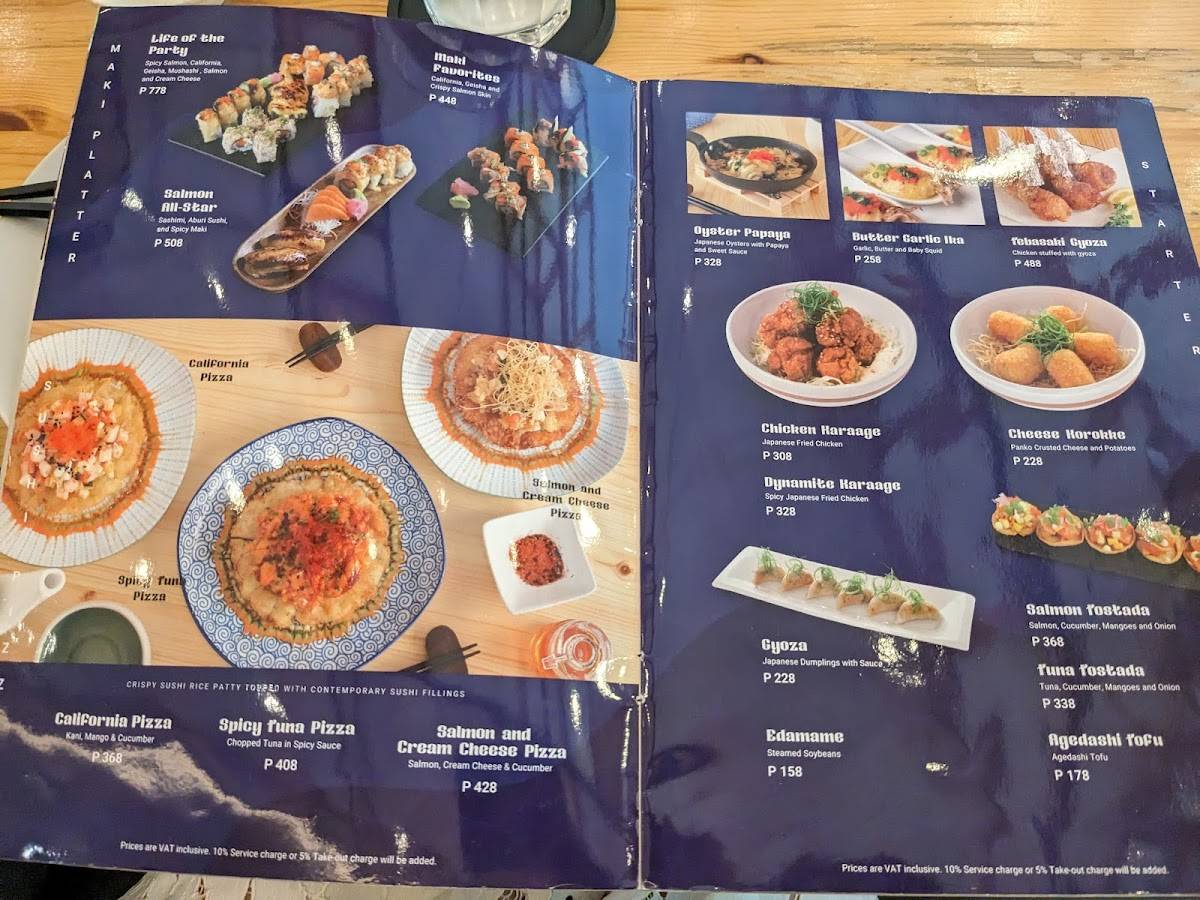 Menu at Koku restaurant, Makati