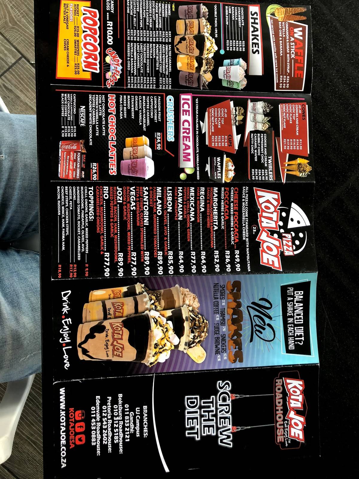 Menu at Kota Joe Roadhouse - Boksburg restaurant, Boksburg, 141 N Rand Rd
