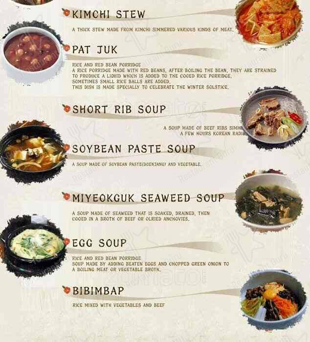 Menu at Kum Kang San BBQ Grill Buffet, Federal Way