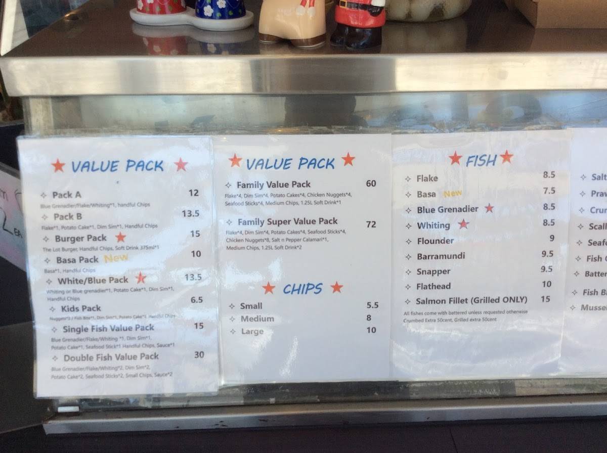 Carta del restaurante Kumala Fish & Chips, Bayswater