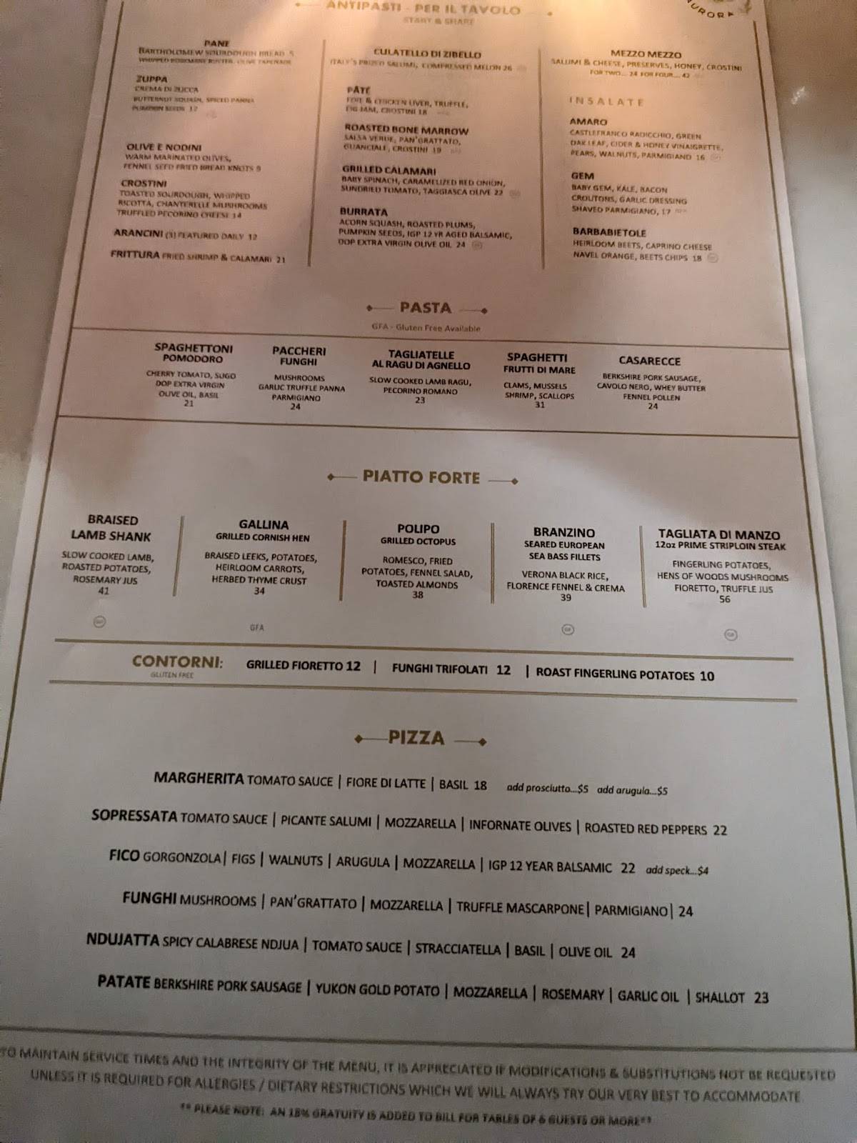 Menu at LOCALE AURORA Restaurant & Bar, Aurora