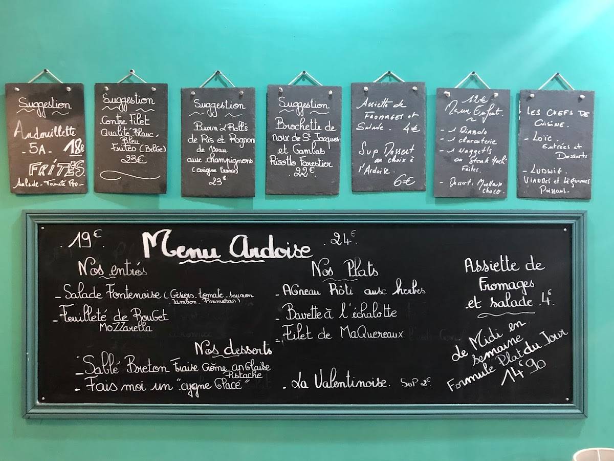 Menu au La Claire Fontaine restaurant, Fontaine-le-Sec