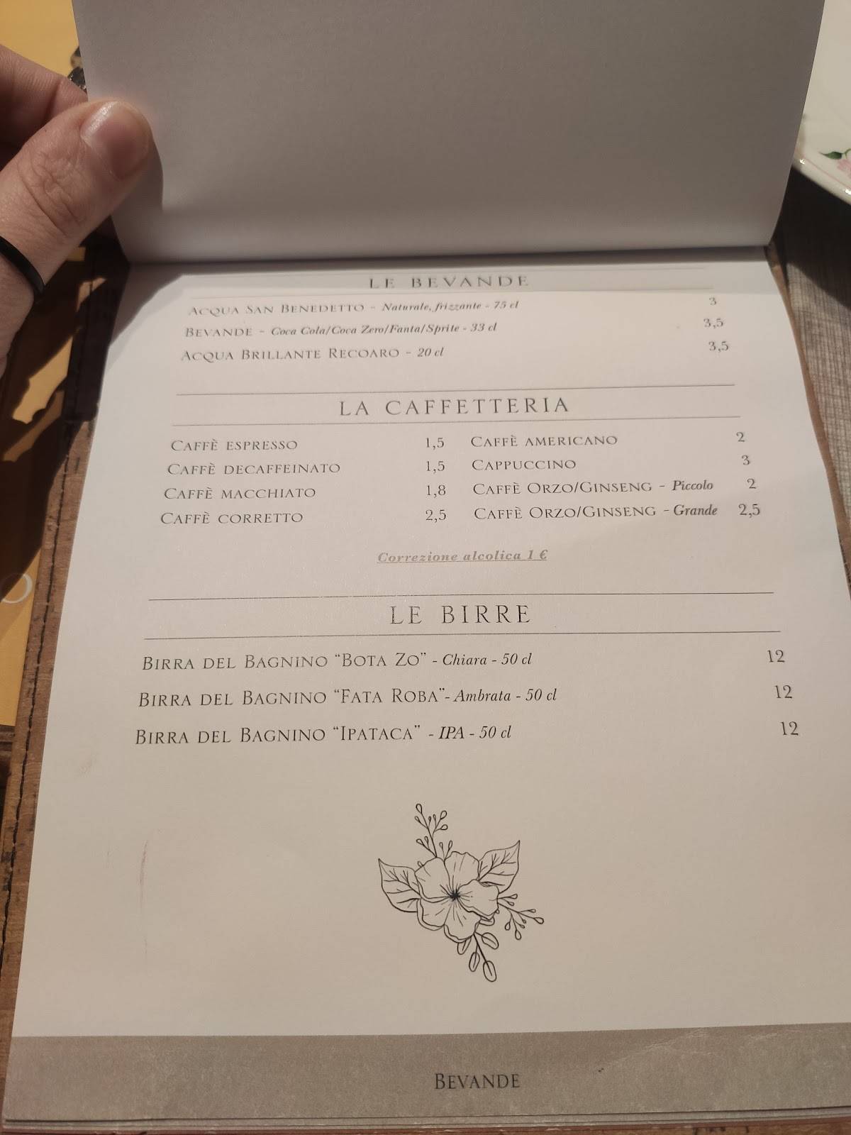 Speisekarte von La Esse Romagnola restaurant, Mailand
