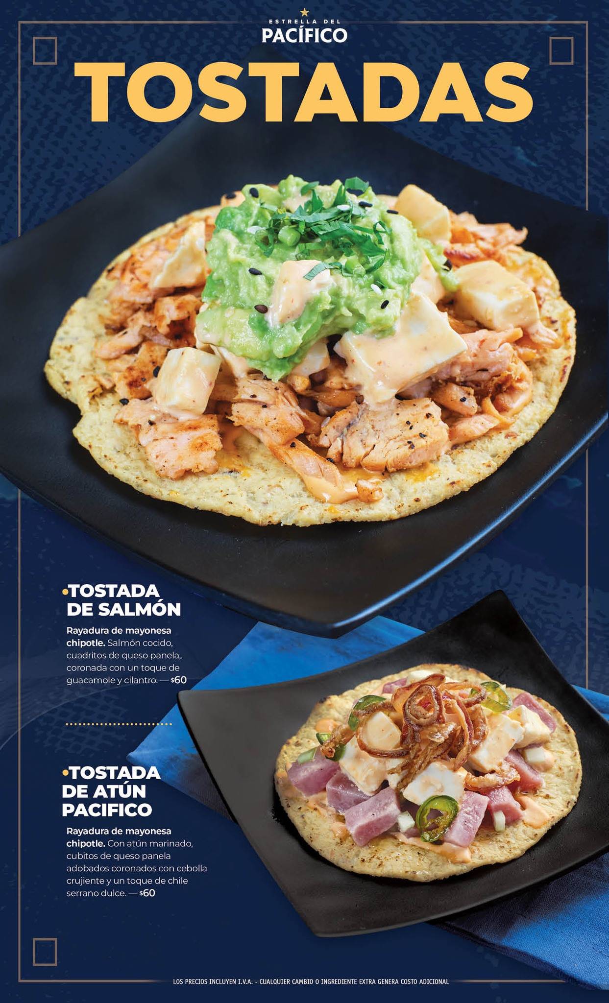 Menu at La Estrella del Pacifico restaurant, Reynosa