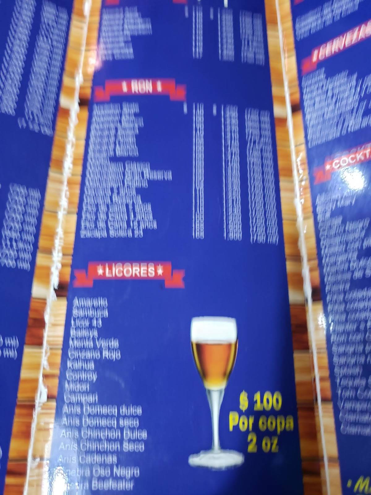 Carta del restaurante La Nueva Cuba Tiber, Ciudad del México, C. Río ...