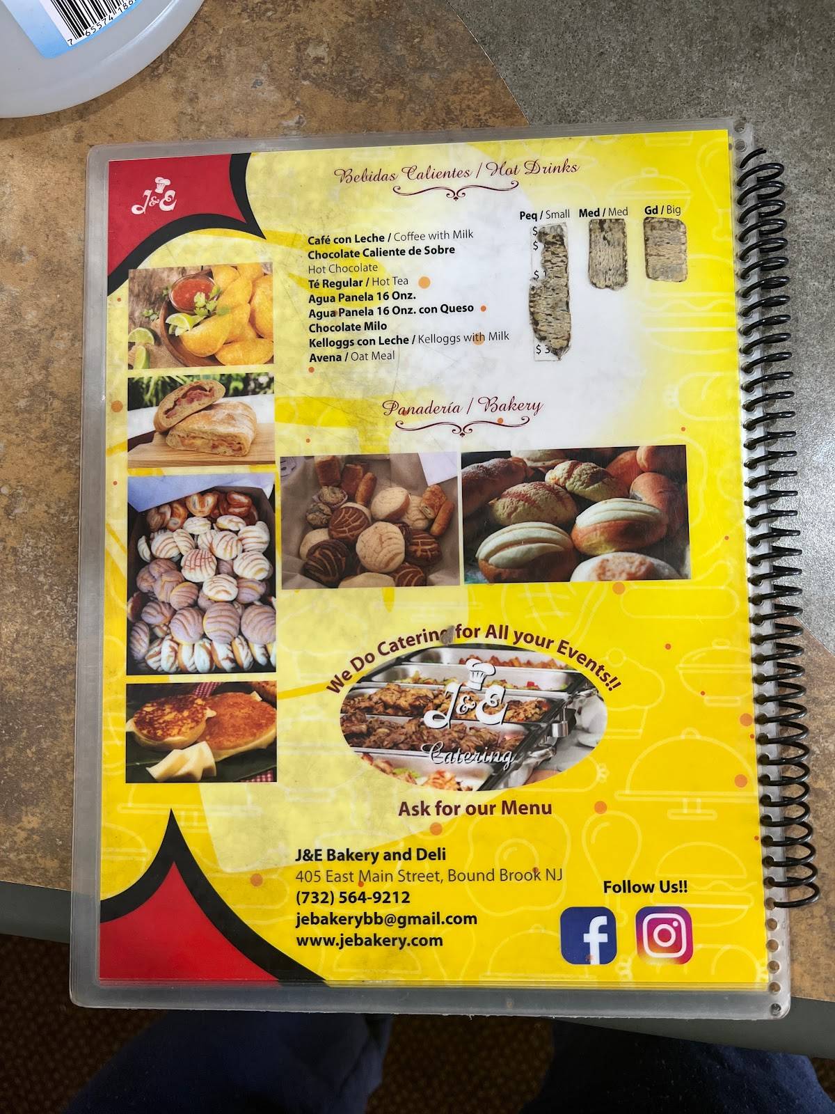 Menu at La Reina Bakery, Bound Brook