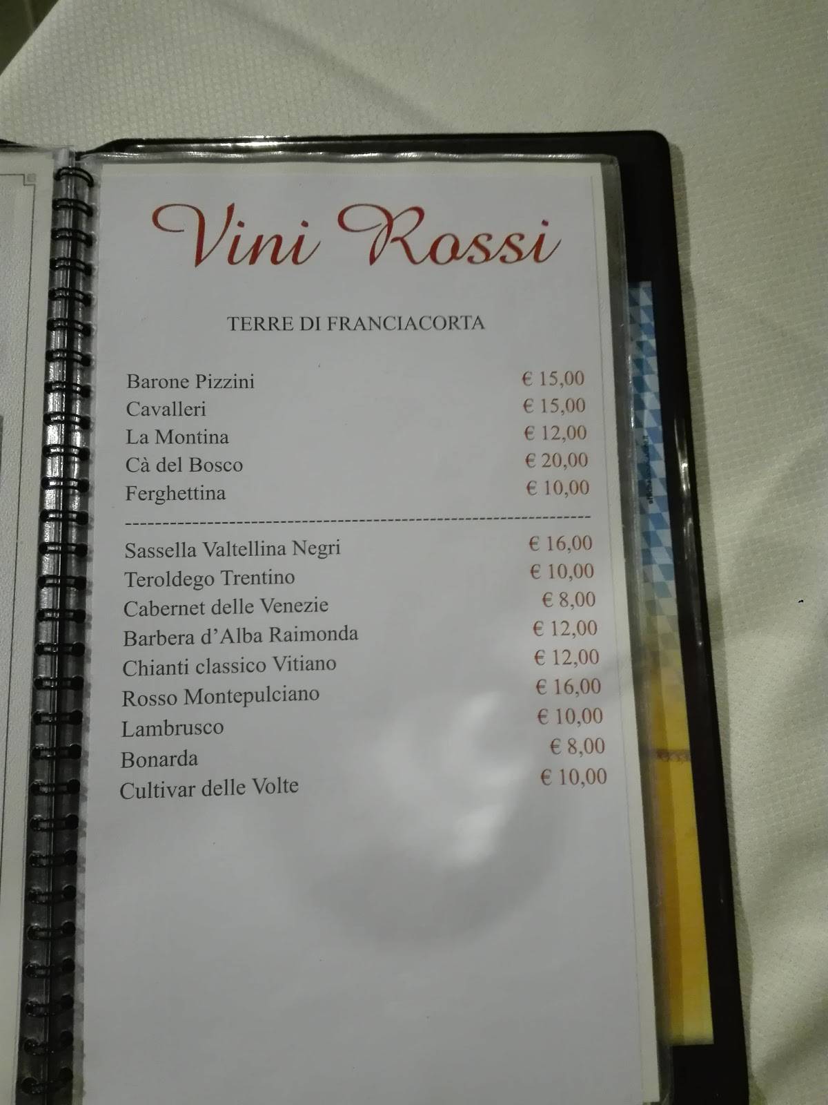 Menu da La Tana Da Mario ristorante, Gianico
