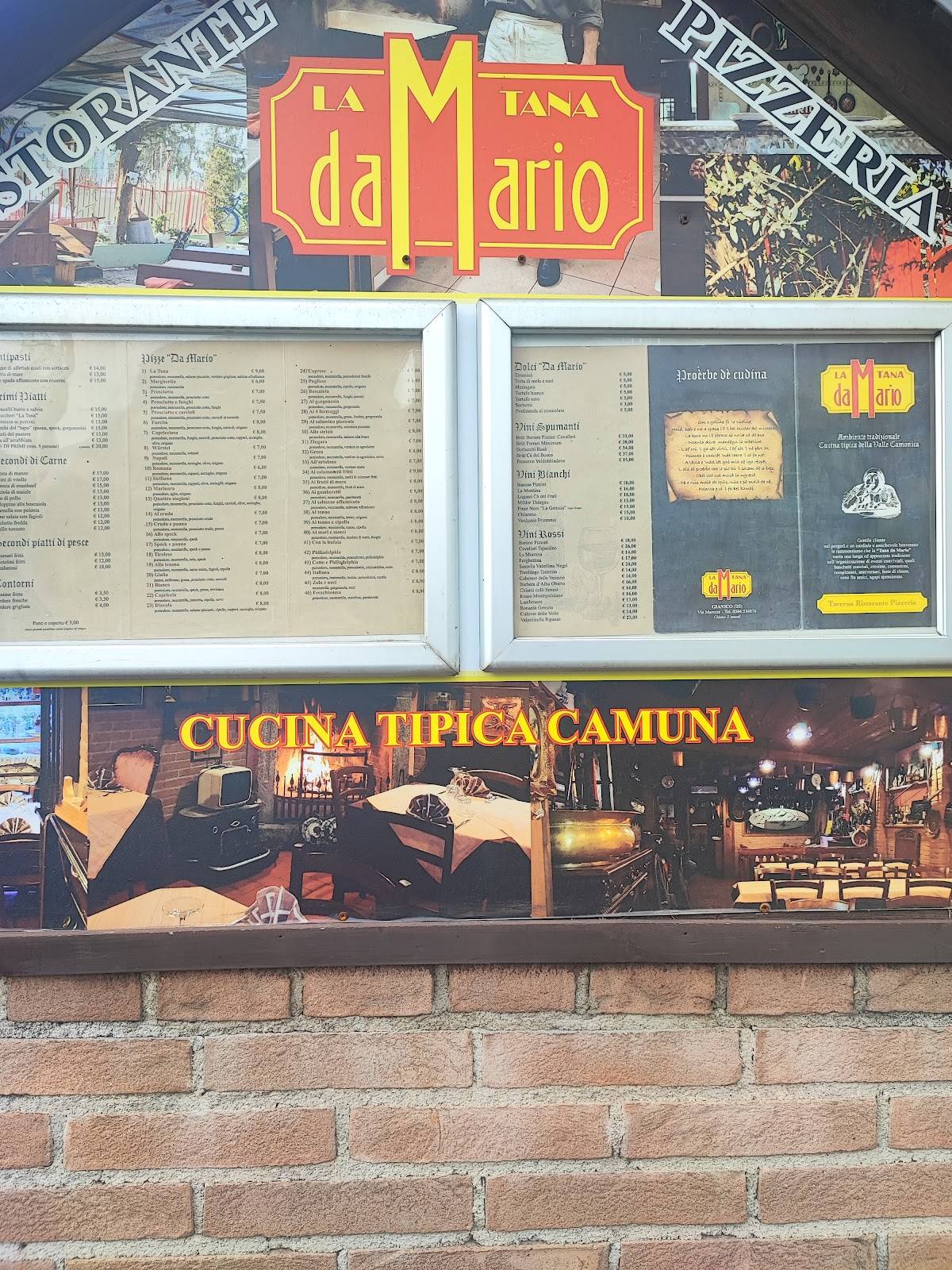 Menu da La Tana Da Mario ristorante, Gianico