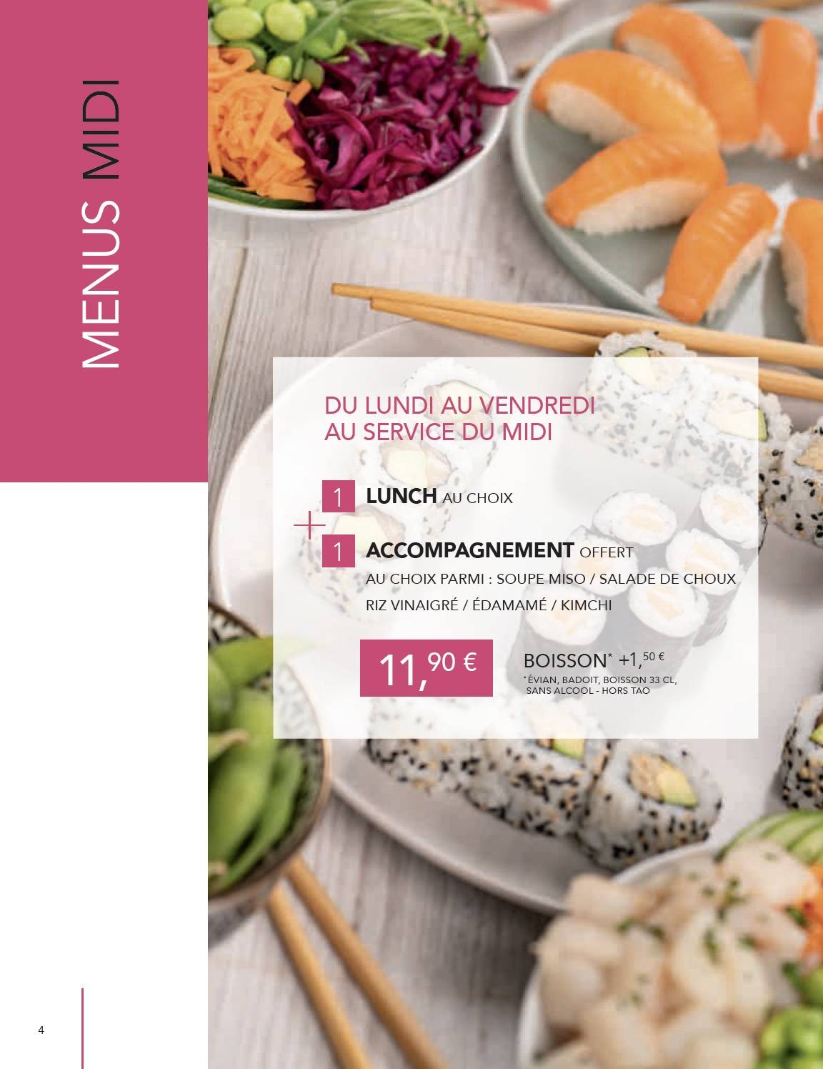 Menu at Lady Sushi Narbonne restaurant, Narbonne