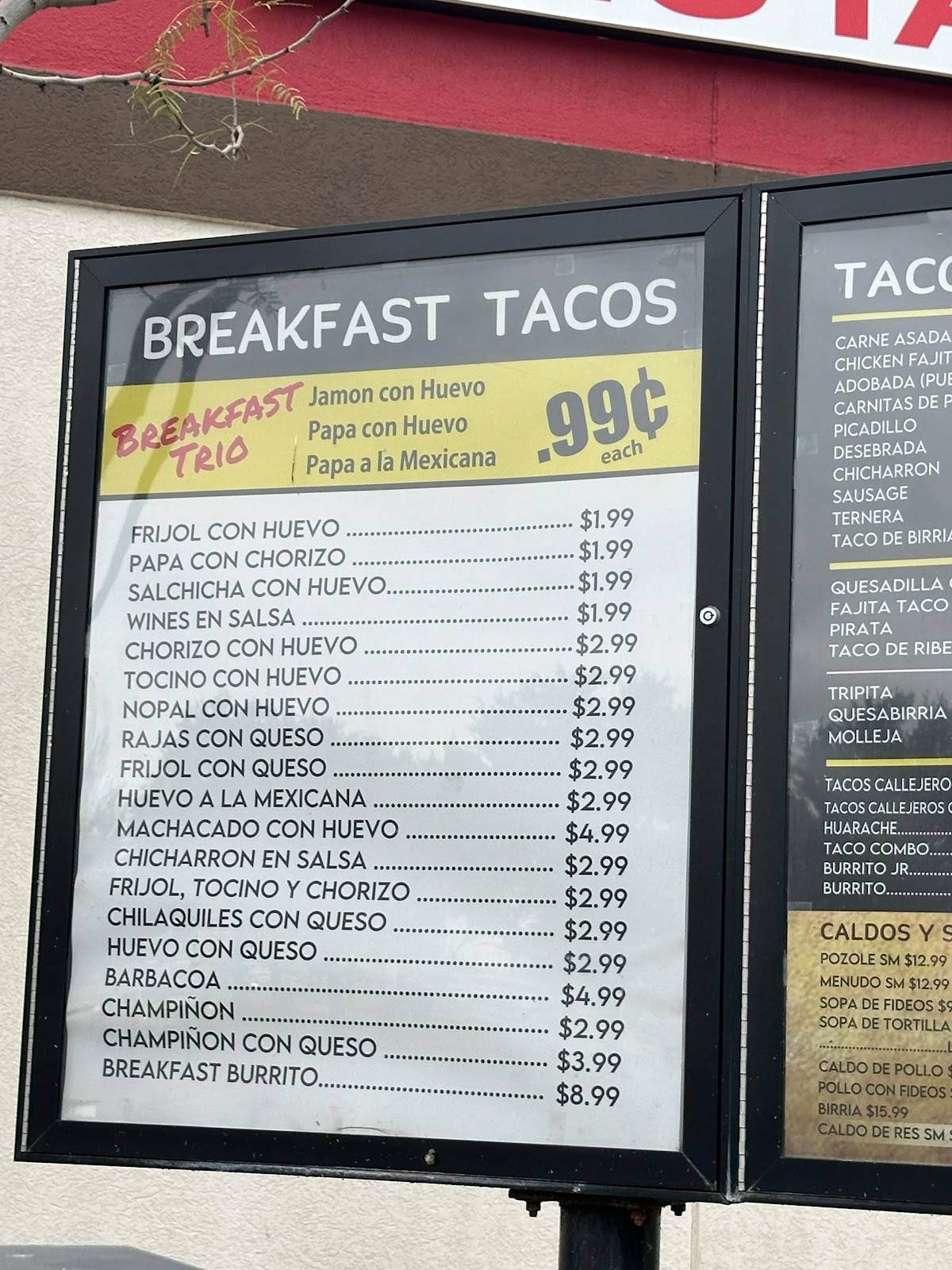 Menu at El Venado Restaurant, Laredo, San Dario Ave