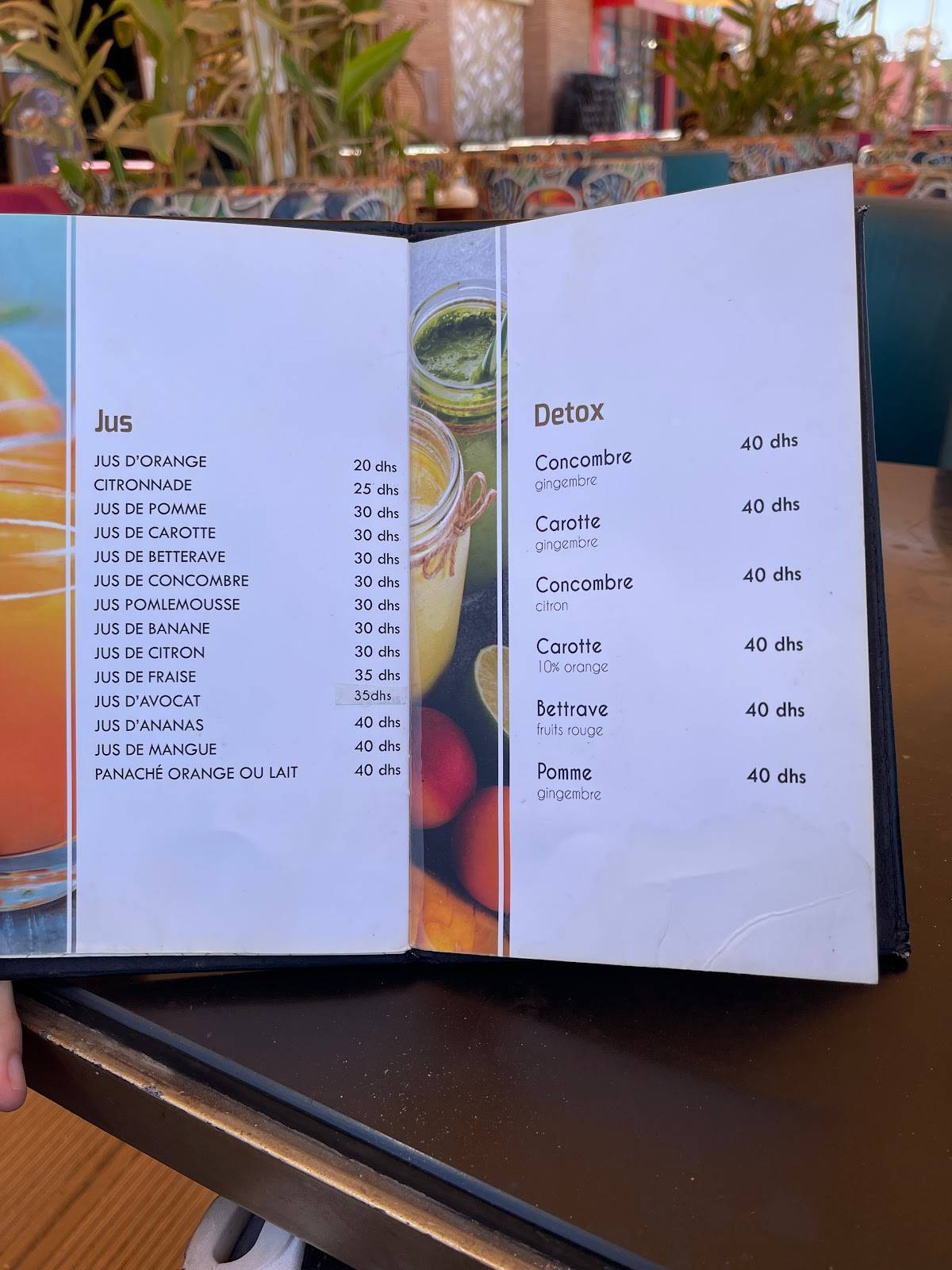 Menu au LE PASSAGE restaurant, Marrakech, Bd Allal Al Fassi