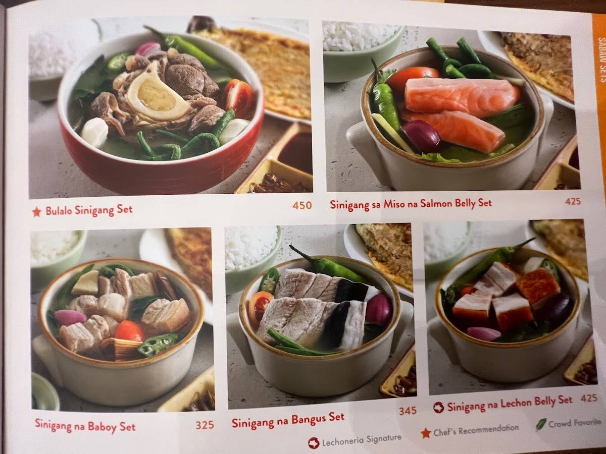 Menu at Lechoneria restaurant, Pasay