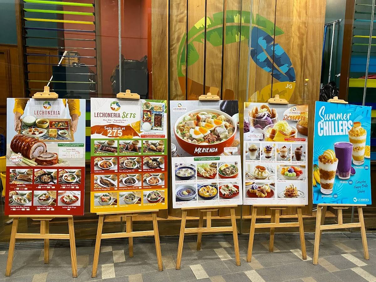 Menu at Lechoneria restaurant, Pasay