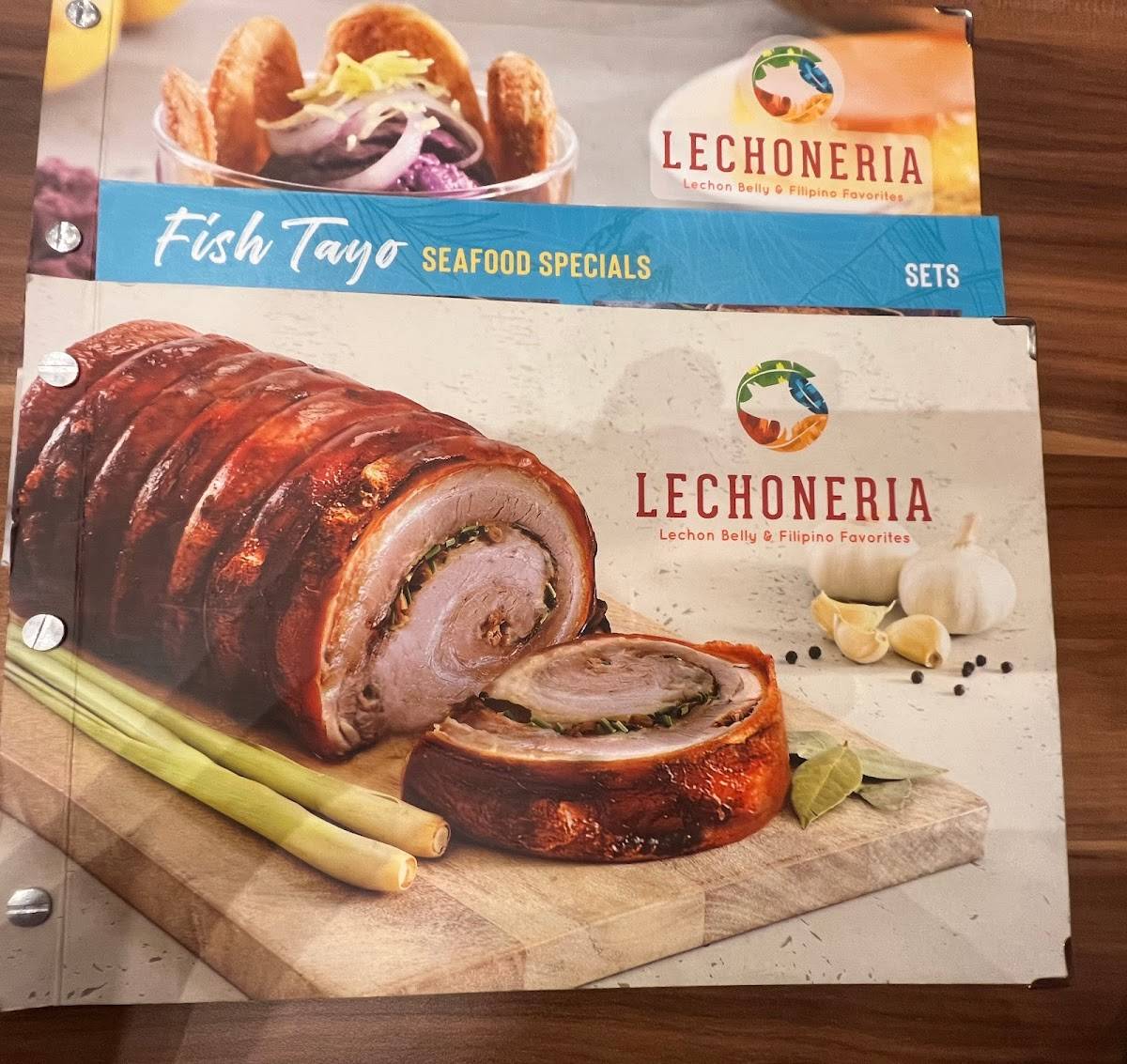 Menu at Lechoneria restaurant, Pasay