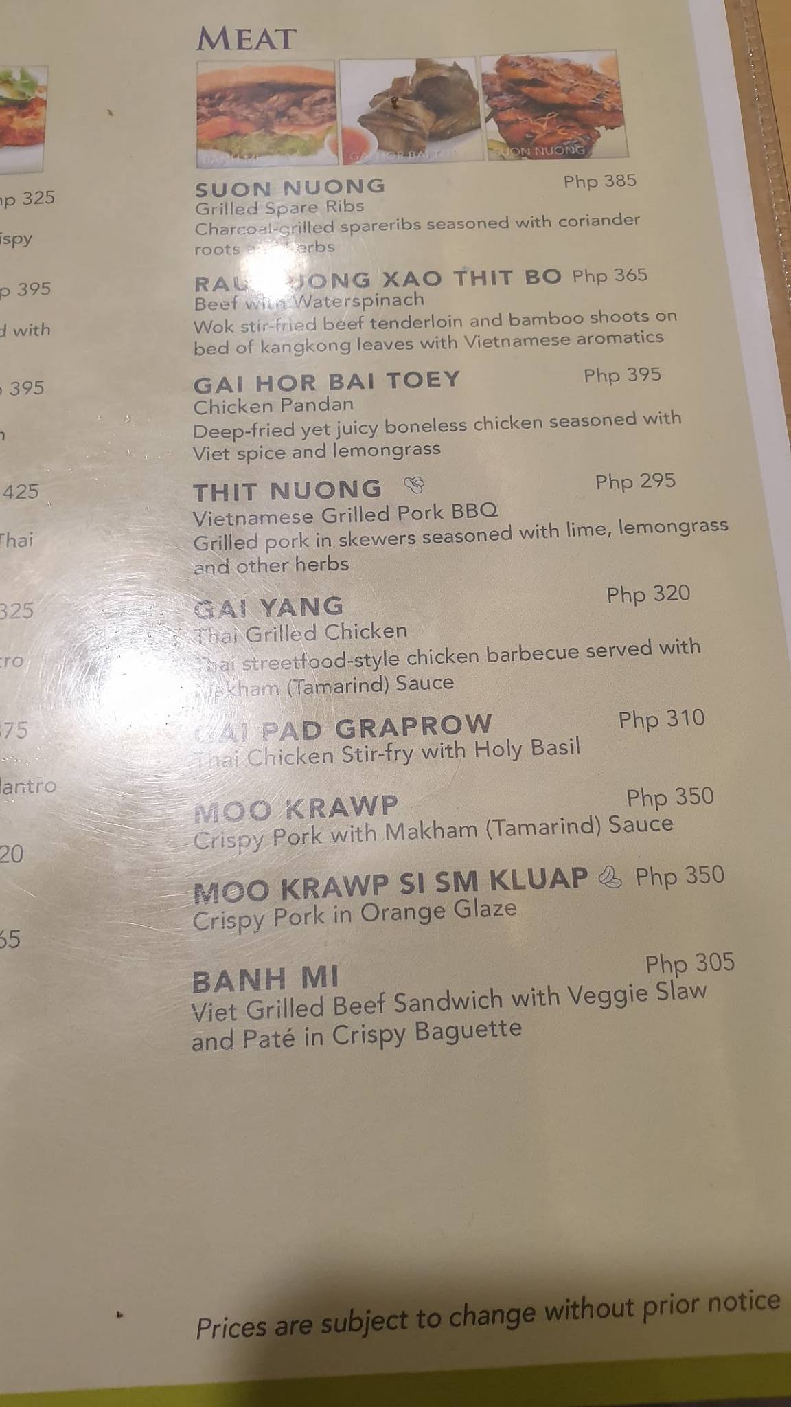Menu at Lemon Grass restaurant, Cebu City, ayala center cebu
