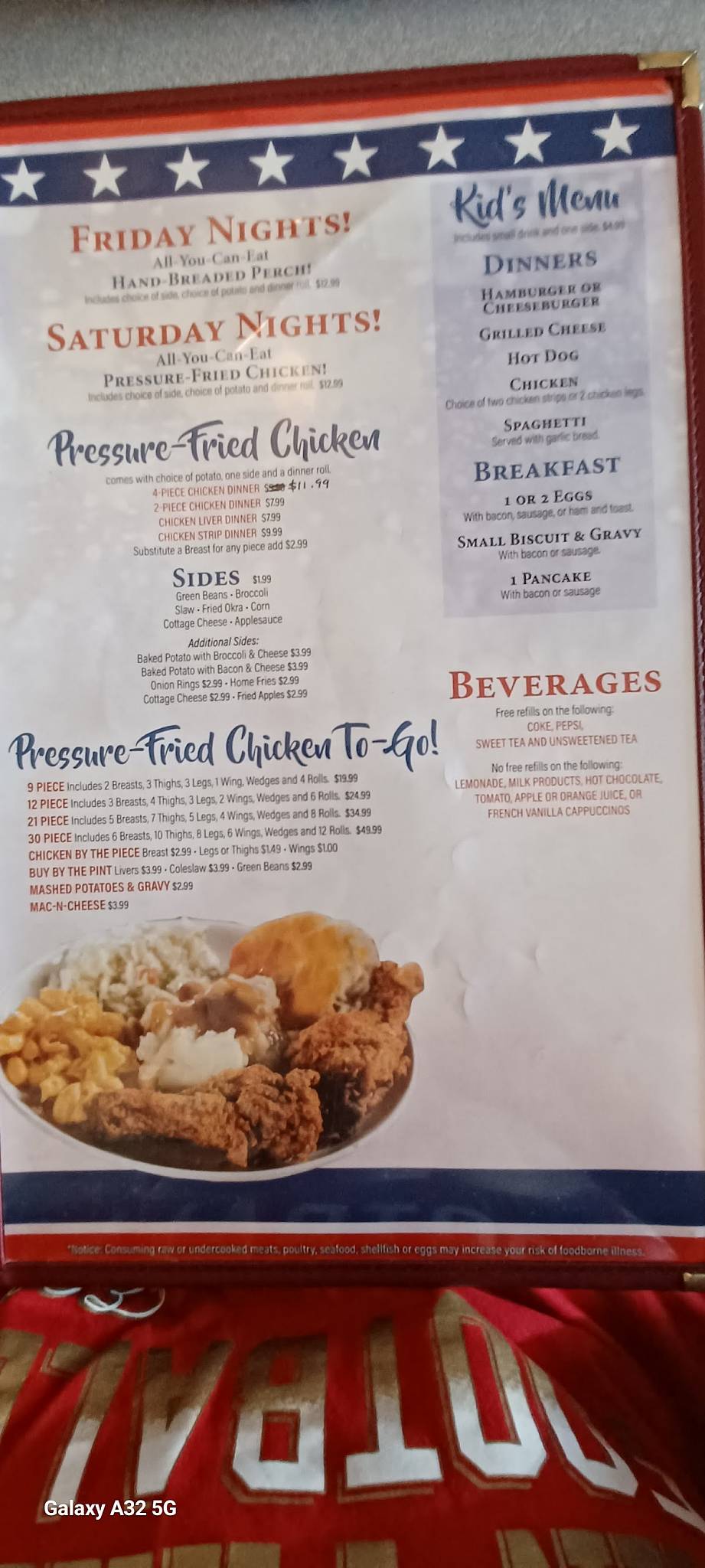 Menu at Liberty Bell Restaurant, Liberty