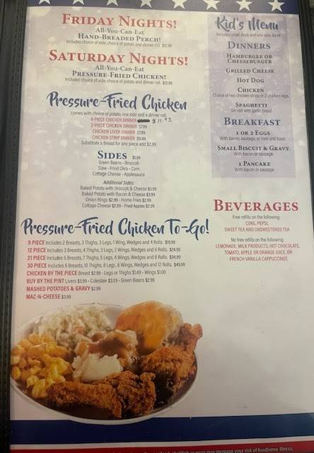 Menu at Liberty Bell Restaurant, Liberty
