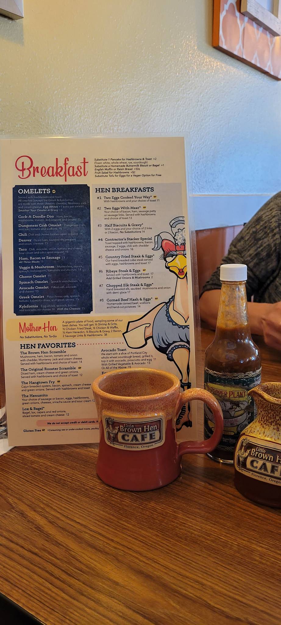 Menu at Little Brown Hen Cafe, Florence